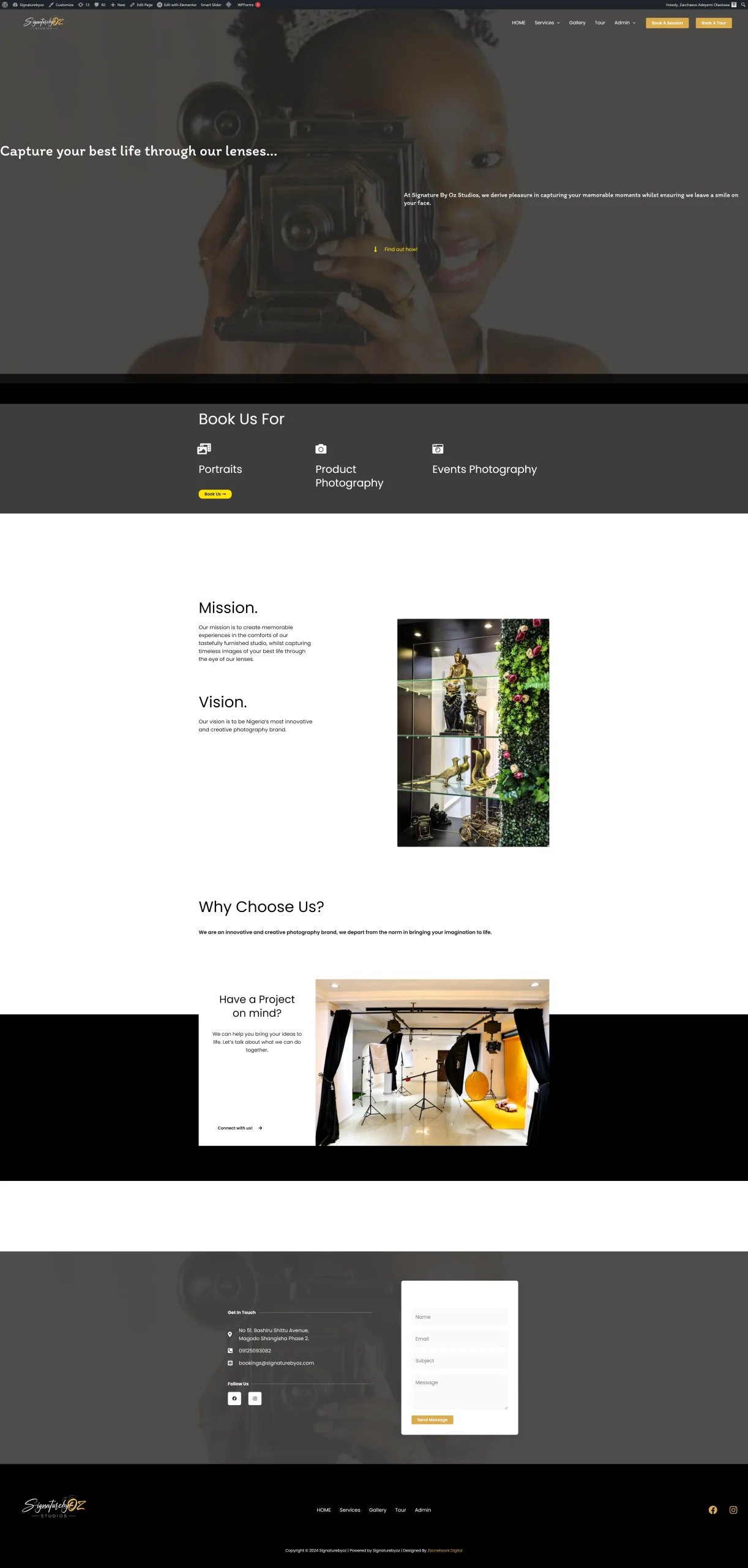 Signature by OZ Studio Website Design – Zacnetwork Digital